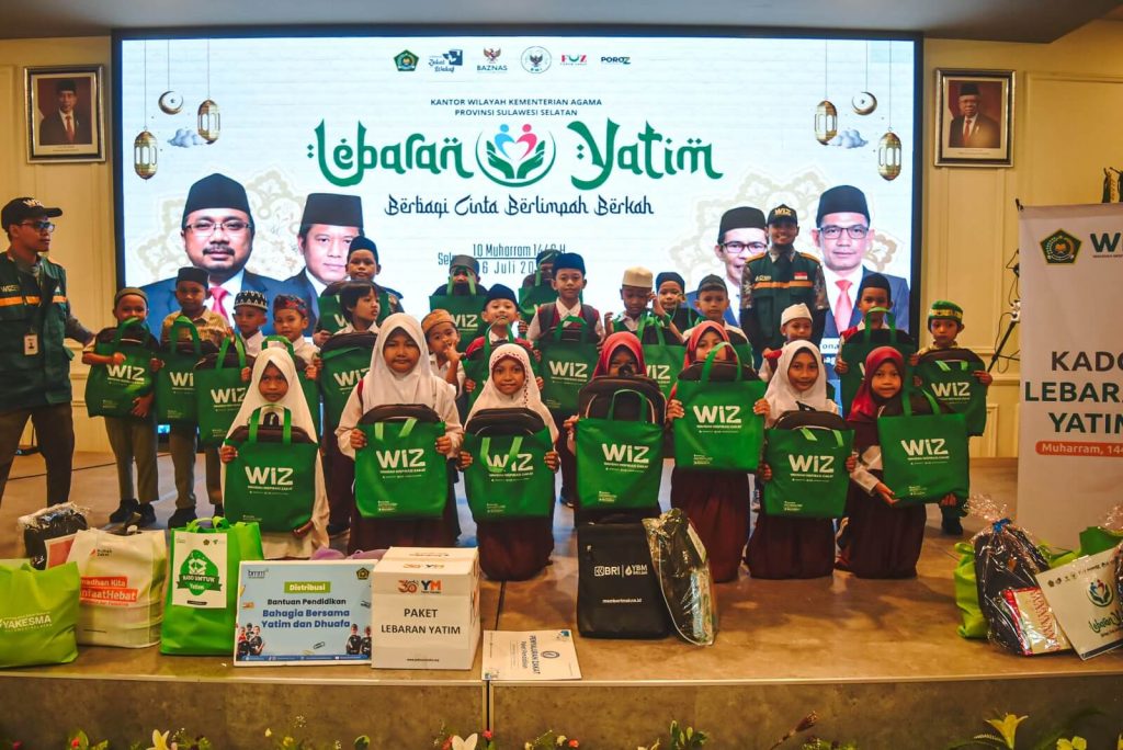 Kolaborasi LAZNAS WIZ dan Kemenag Sulsel Warnai Lebaran Yatim dan ...